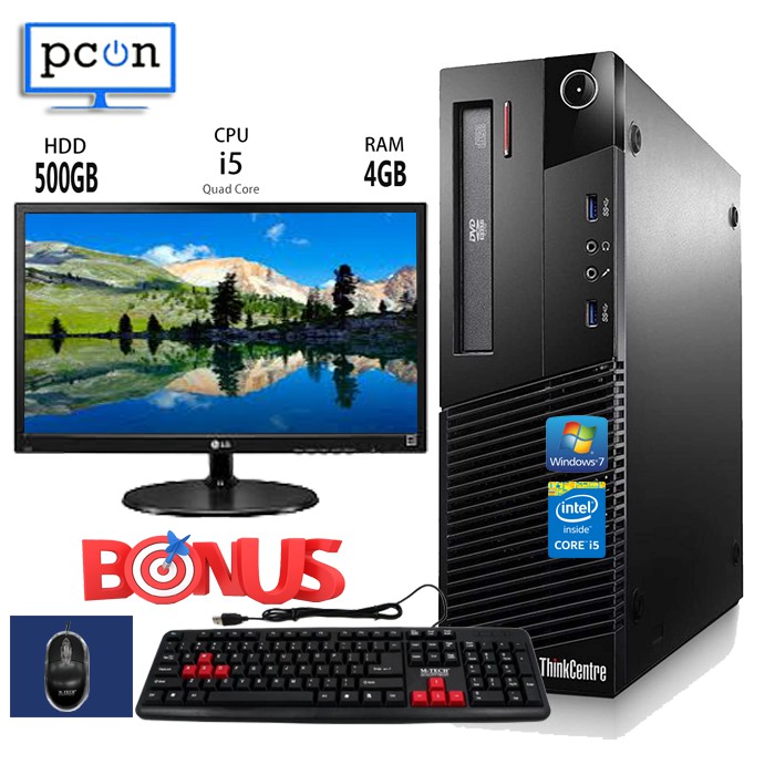 Jual PC KOMPUTER PC BUILT UP LENOVO THINKCENTRE M81 I5 2400 dan LED LG ...