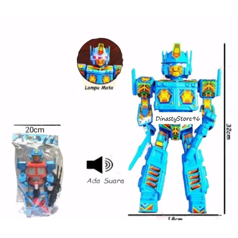 Jual Mainan ROBOT Biru Pegang Senjata PEDANG PISTOL BERSUARA dan Lampu ...