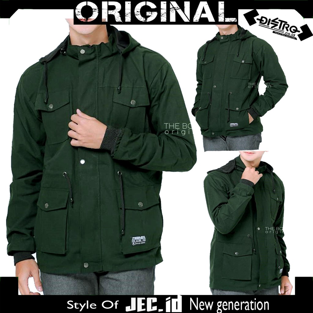Jual JEC Jaket Parka Pria Polos Kanvas Full Premium | Distro | Jaket ...