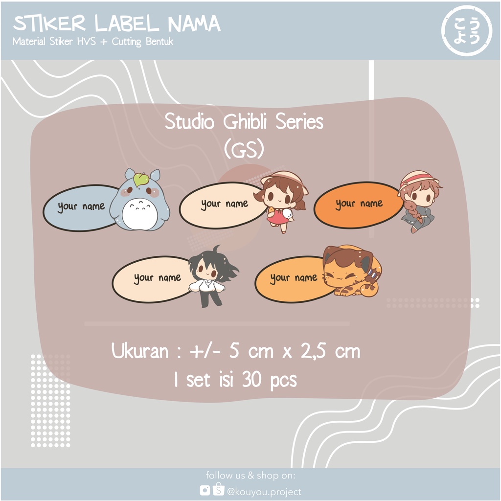 Jual 30 pcs Stiker Label Nama - Custom Text (Pack O) | Shopee Indonesia