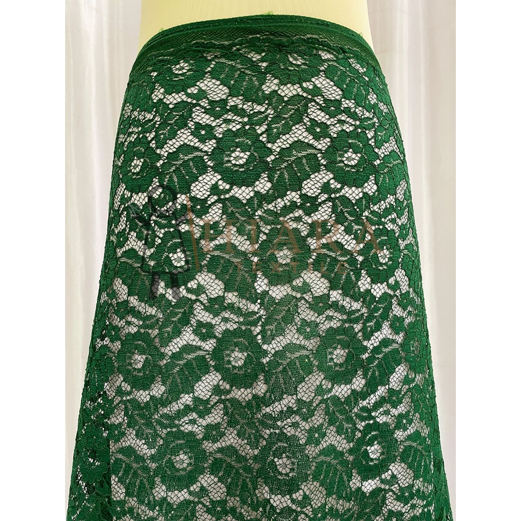 Jual Kain Brokat Lace Glitter Warna Hijau Botol/Bahan Kebaya Brokat ...