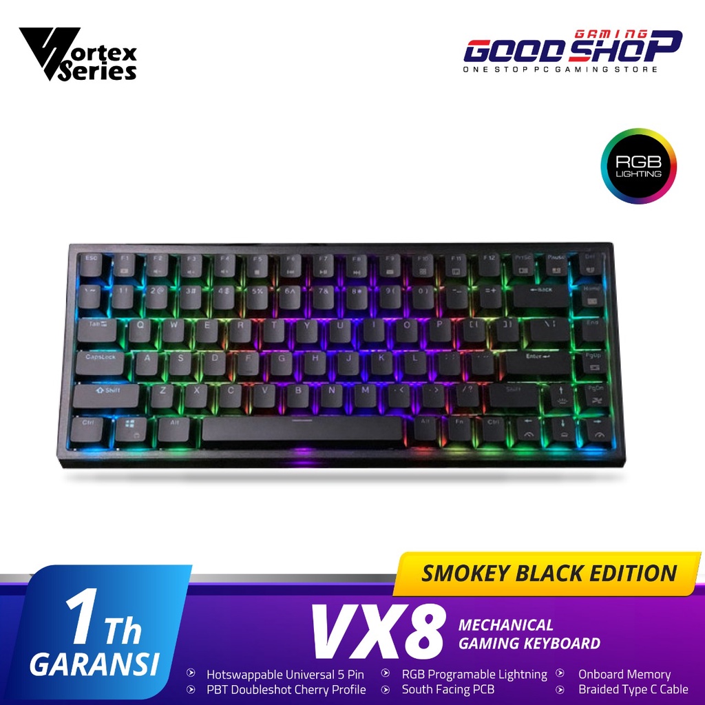 Jual VortexSeries VX8 Mechanical Keyboard - Smokey Black | Shopee Indonesia