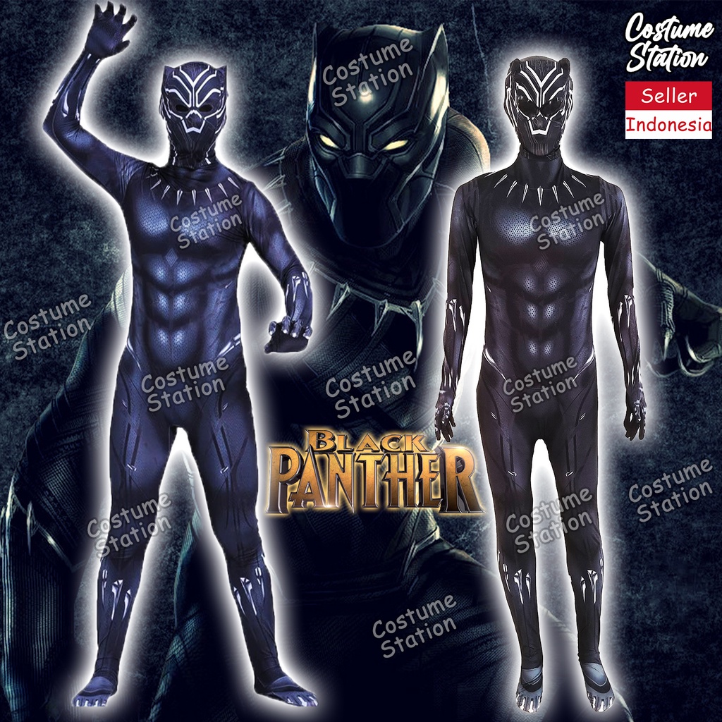 Jual Kostum Black Panther / Costume Superhero Marvel Avengers pria ...