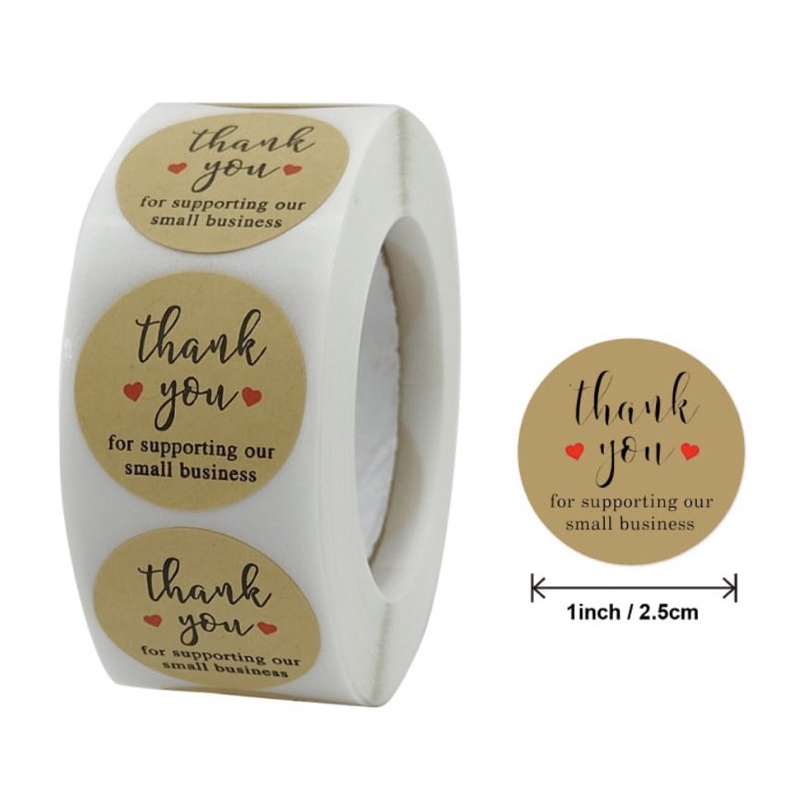 Jual Sticker Label Tulisan Thank You For supporting our small business ...