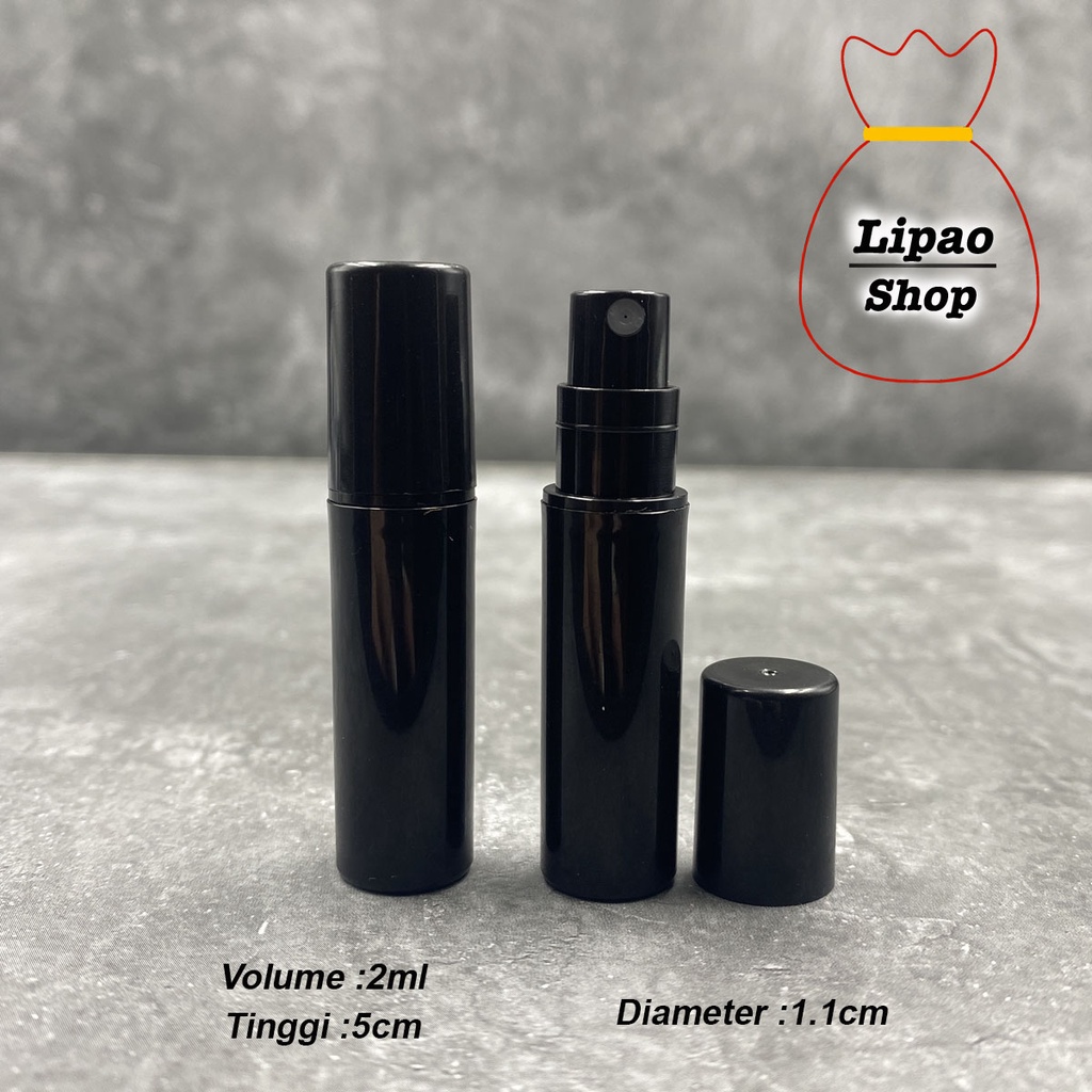 Jual Botol Parfum Spray Plastik HITAM 2ml Vial Press Pen Mini Travel ...
