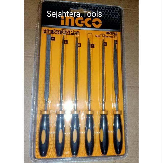 Jual Kikir besi kecil 6pcs file set Ingco HKTF63 | Shopee Indonesia