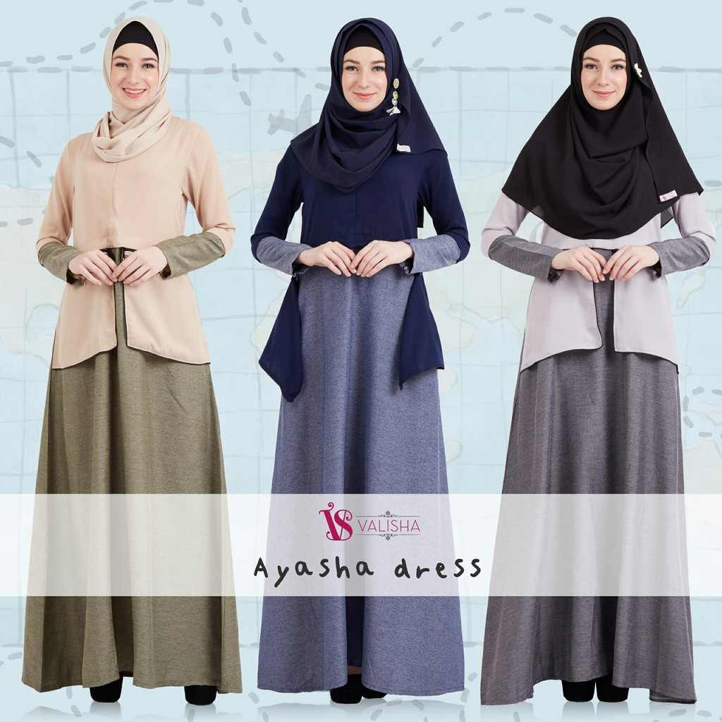 Jual AYASHA DRESS ORIGINAL VALISHA MATERIAL MADAME ROYALE MIX BAHAN ...