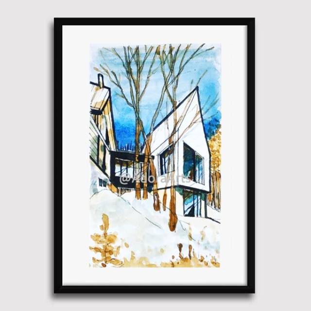 Jual Sketsa Bangunan+Frame | Shopee Indonesia