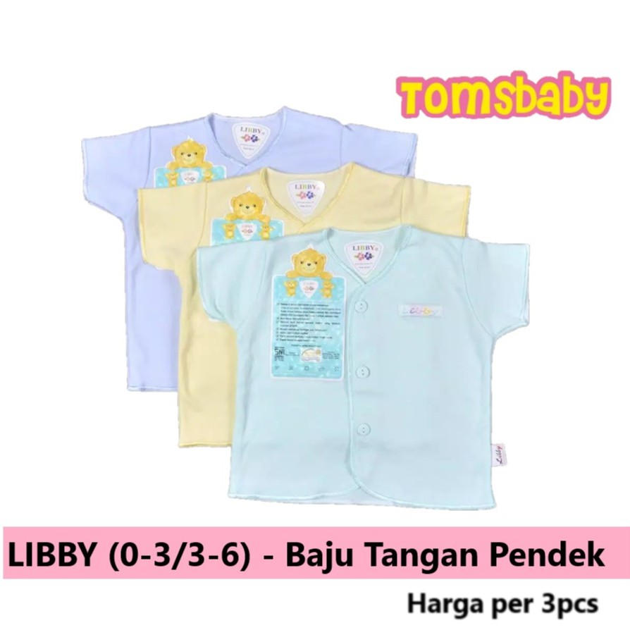 Jual [TOMS] [2-6kg] LIBBY (3pcs) Baju Tangan Pendek / Lengan Pendek WARNA (0-3bln / 3-6bln ...