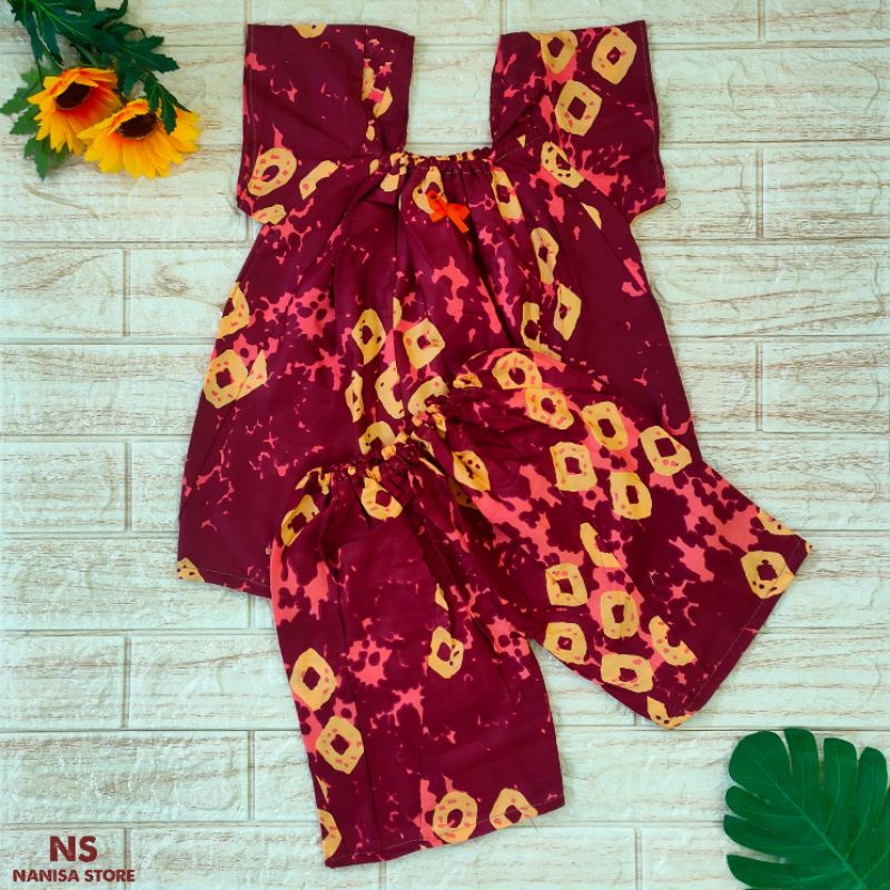 Jual SETELAN RAYON anak batik baju batik bahan adem murah | Shopee ...