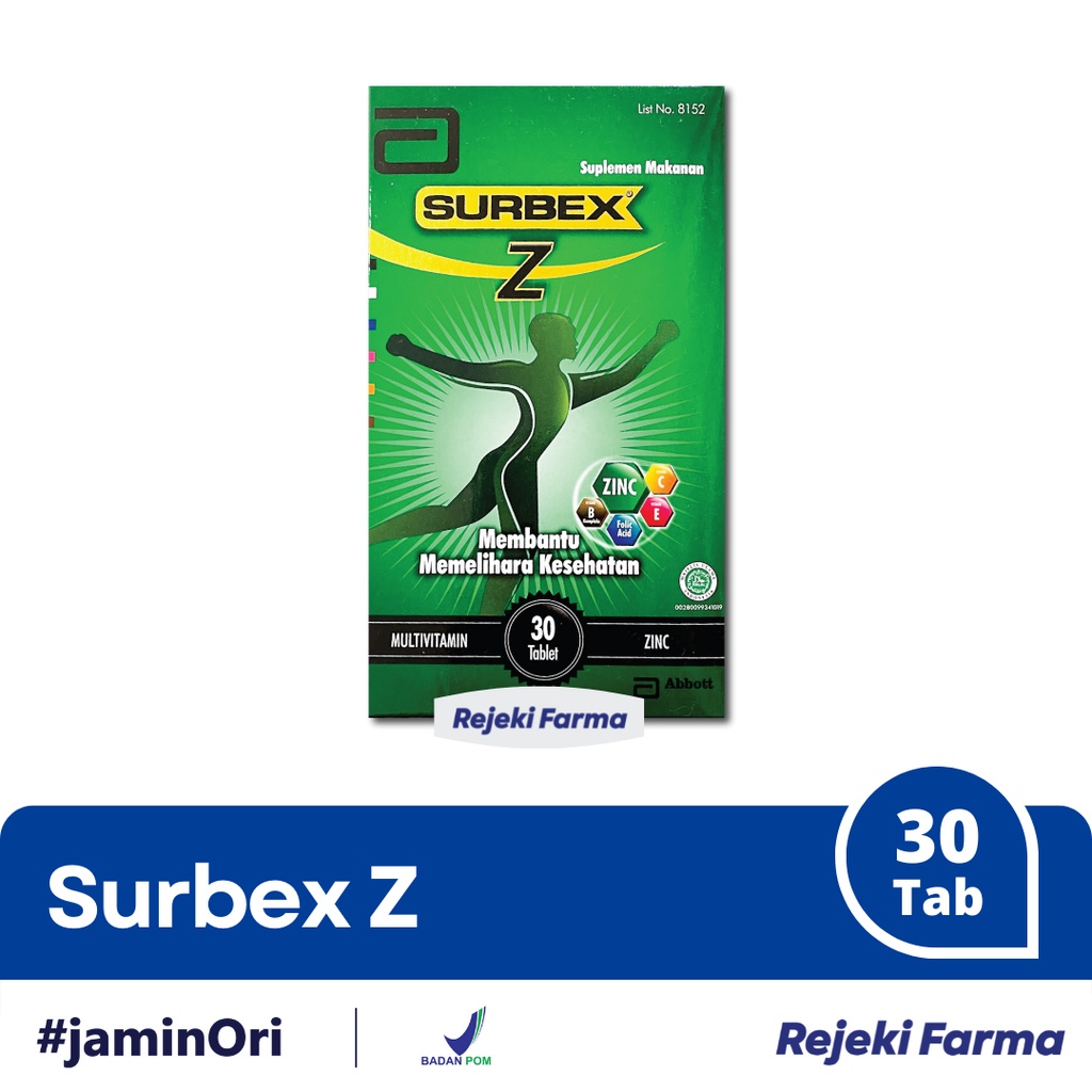 Jual Surbex-Z 1 Box isi 30 Tablet - Surbex Z Hijau Multivitamin Zinc ...
