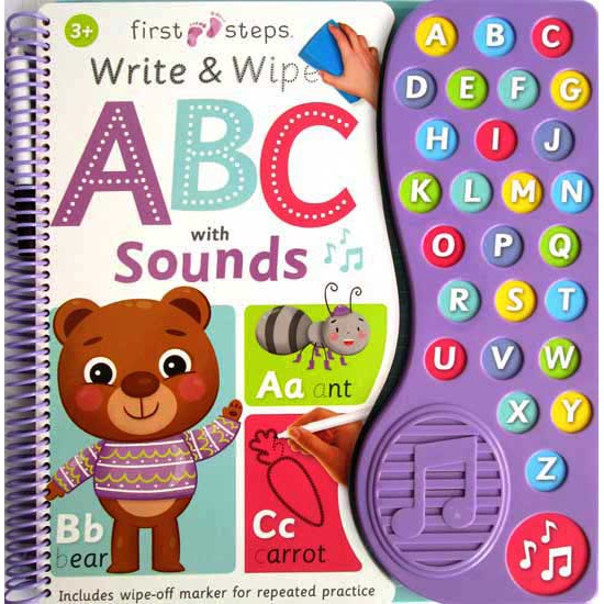 Jual First Steps Write & Wipe ABC w/ Sounds includes wipe-off marker ...