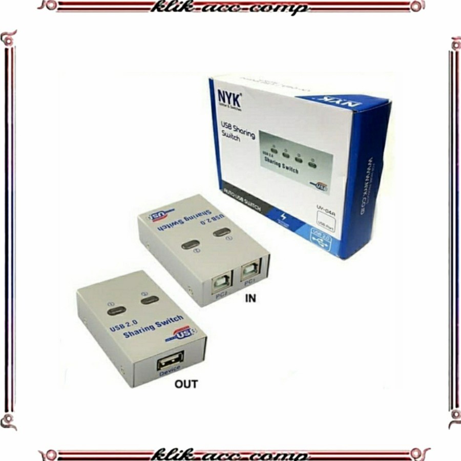 Jual Auto Switch Usb Printer 2 Port 2Port Sharing Switcher USB 2.0 ...
