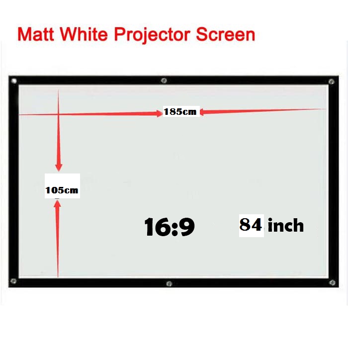 Jual LAYAR PROYEKTOR (SCREEN PROJECTOR) 84 INCH, UKURAN 185 X 105 CM ...