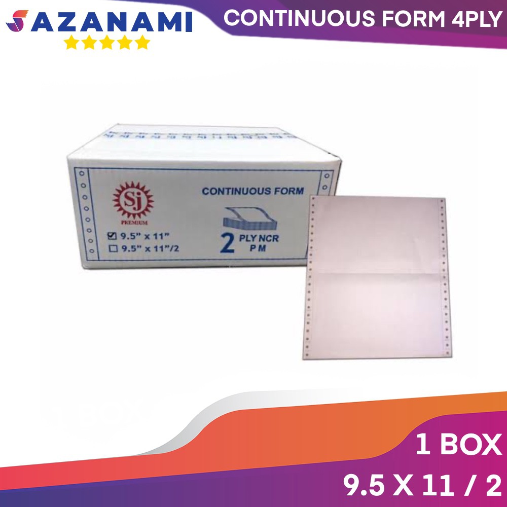Jual 4 PLY CONTINUOUS FORM 9.5 X 11/2 KERTAS KOMPUTER KERTAS LUBANG ...
