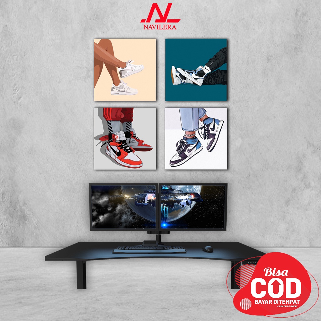 Jual NAVILERA - Hiasan Dinding Kamar Poster Kayu Shoes Sepatu Nike ...