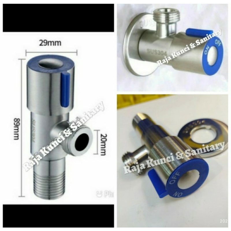 Jual Stop Kran Single Stainless Stell/Stop Kran Kloset/Wastafel ...
