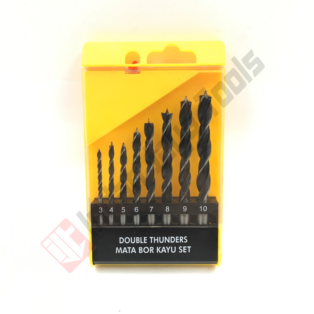 Jual DOUBLE THUNDERS Mata Bor Kayu Set 8 Pcs - Drill Bit 3 - 10 mm | Shopee Indonesia