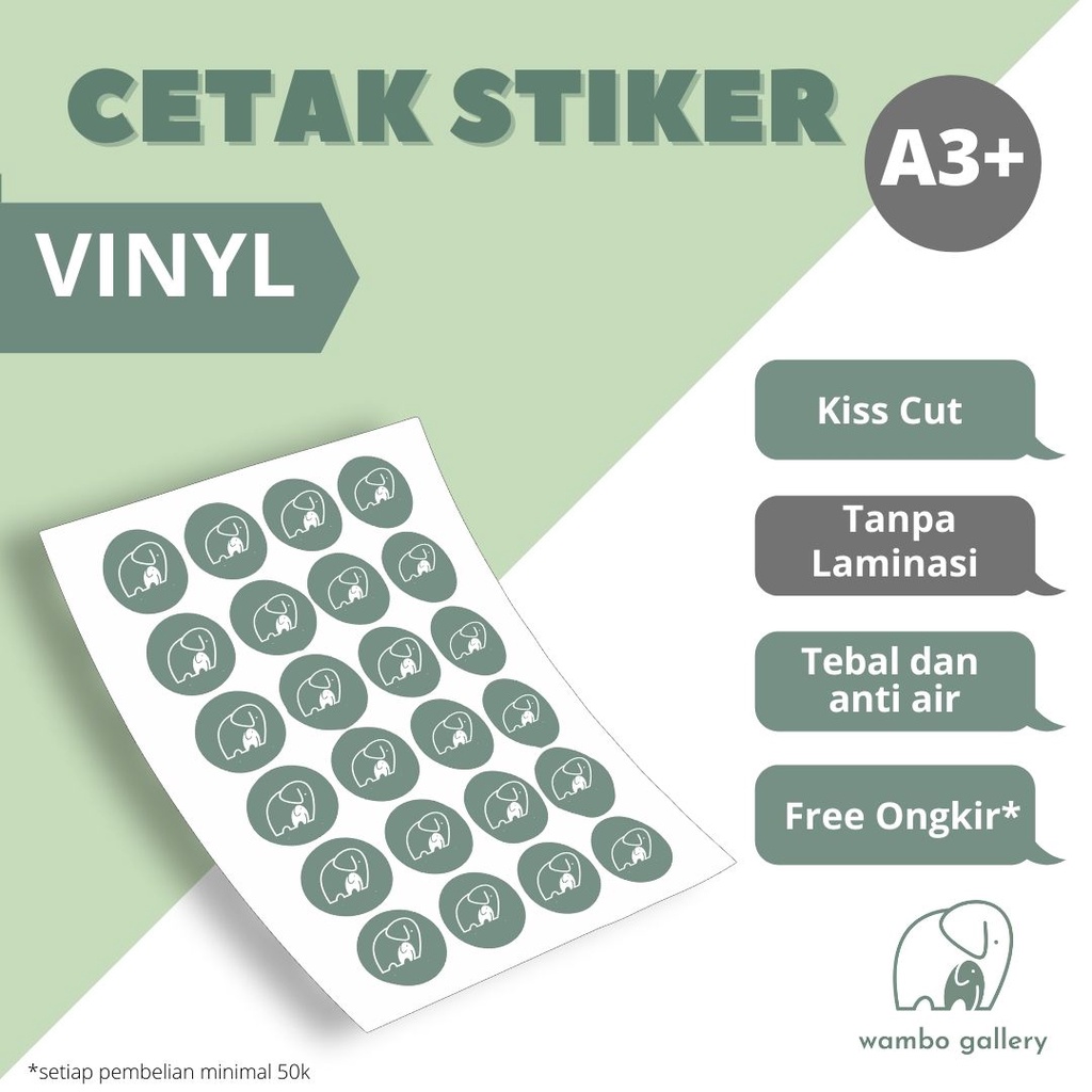 Jual Cetak Stiker A3+ Vinyl/Transparan/Cromo/HVS Cutting (Tanpa ...