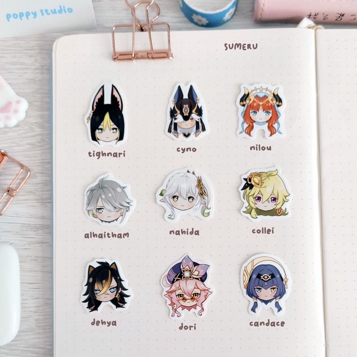Jual GENSHIN IMPACT STICKERS | Die Cut Matte Doff | Xiao Childe Kazuha ...