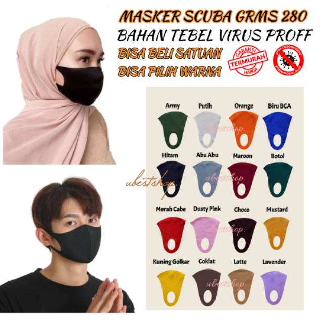 Jual Maske Scuba / Masker Kain Polos PROMO MURAH / MASKER KAIN SCUBA ...
