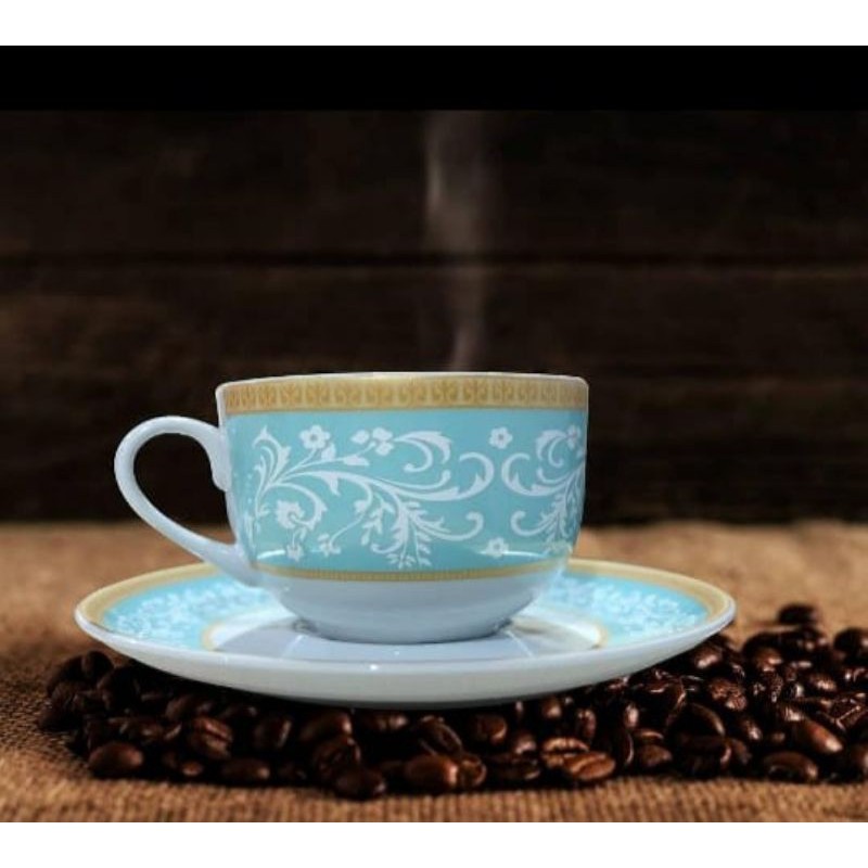 Jual Coffee Cup | Cappucino Cup Porcelain | Cangkir Kopi motif ornamen ...