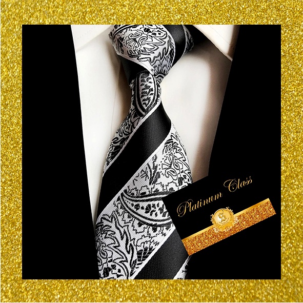 Jual dasi batik salur hitam putih platinum class | Shopee Indonesia