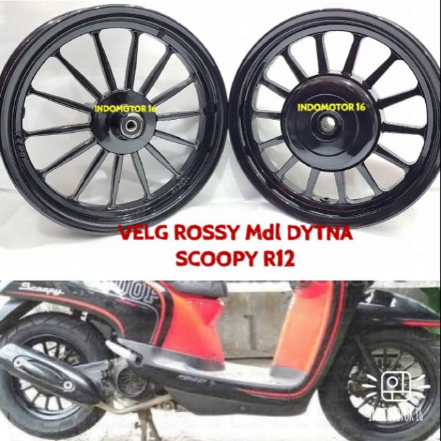 Jual VELG SCOOPY 2018 RING 12 ROSSY MODEL DAYTONA BLACK | Shopee Indonesia