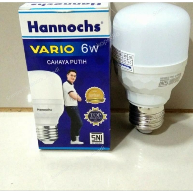 Jual Lampu LED merk Hannochs type Vario 6 watt cahaya putih | Shopee Indonesia
