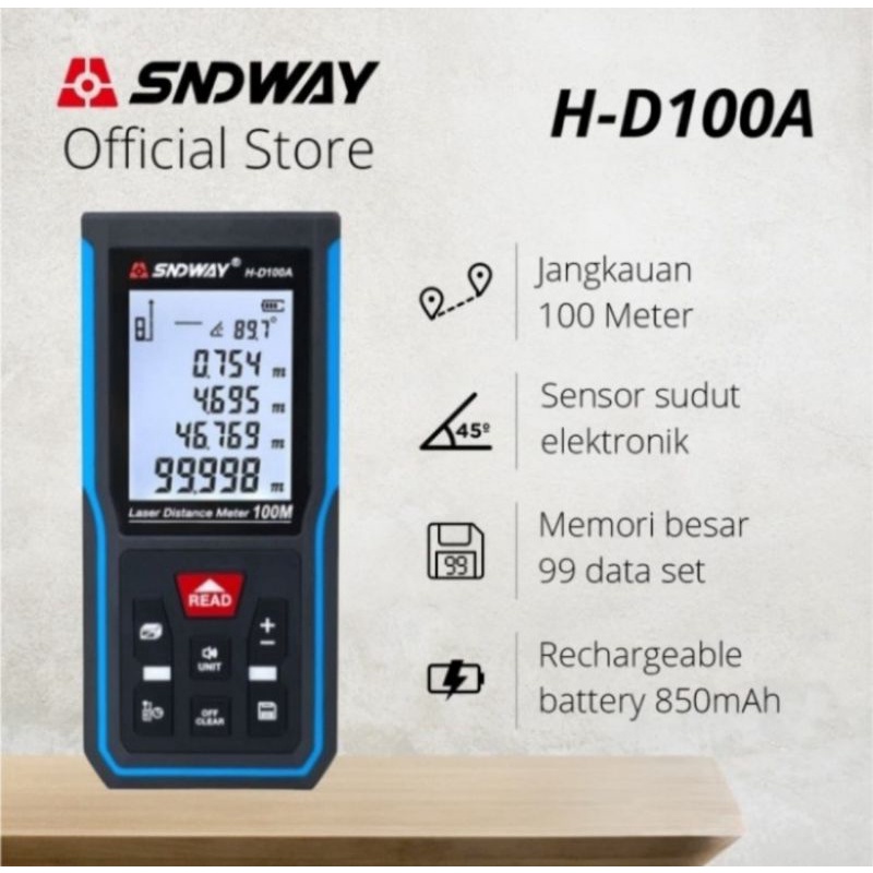 Jual 120m Laser Distance Meter Rangefinder Meteran / Laser Range Meter ...