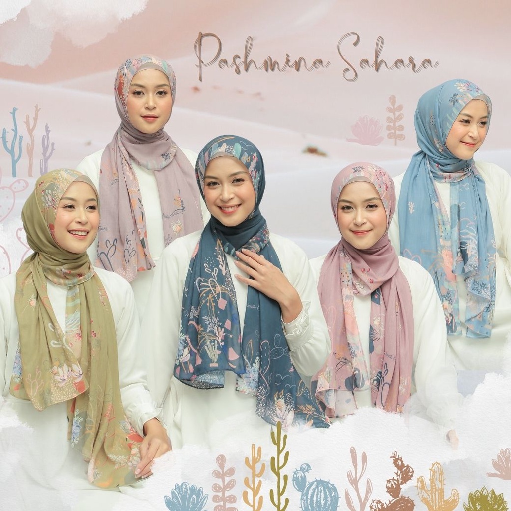 Jual [ BUY 2 GET 1 FREE DIVI] HIRA - Hijabwanitacantik - Pashmina Sahara Series | Hijab printing ...
