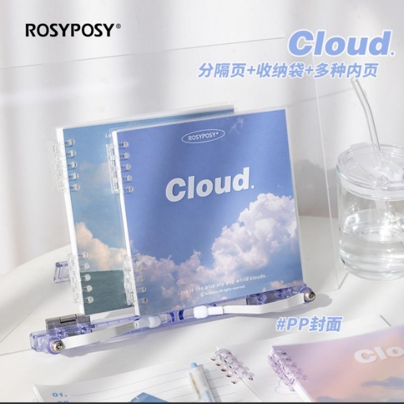 Jual Binder Persegi Rosy posy cloud series jurnal planner | Shopee ...