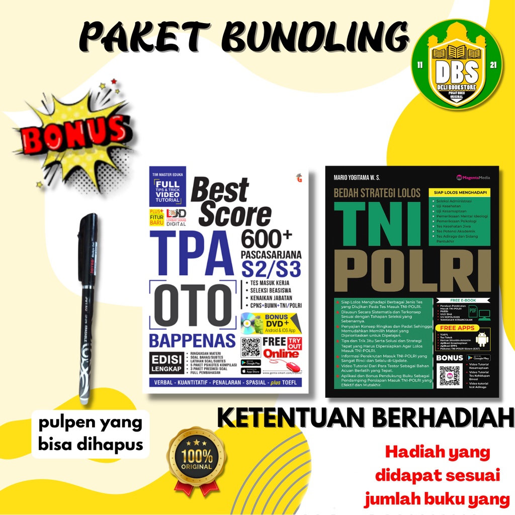 Jual BUKU TPA - BUKU PSIKOTES - BEST SCORE TPA OTO BAPPENAS 600 ...