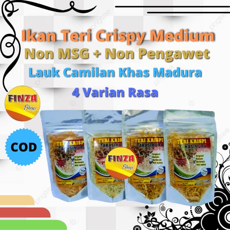 Jual ikan TERI crispy KRISPI medium sehat siap saji original/balado/barbeque/pedas/jagung bakar ...