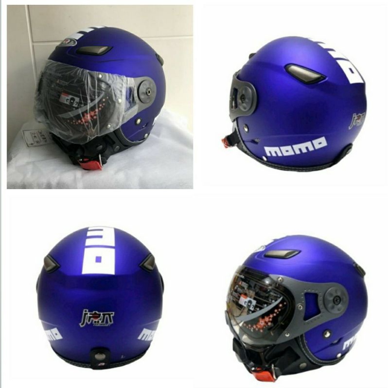 Jual Helm Pilot JPN MOMO Biru Navy Doff (Retro Bogo Klasik Classic ...