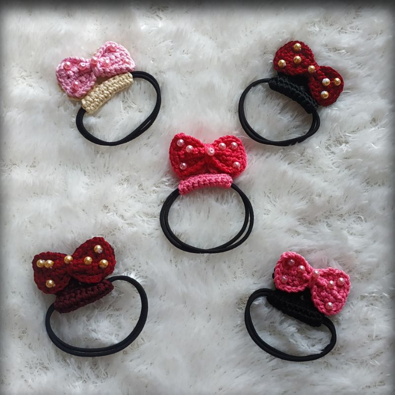 Jual Ikat rambut rajut minnie mouse | Shopee Indonesia