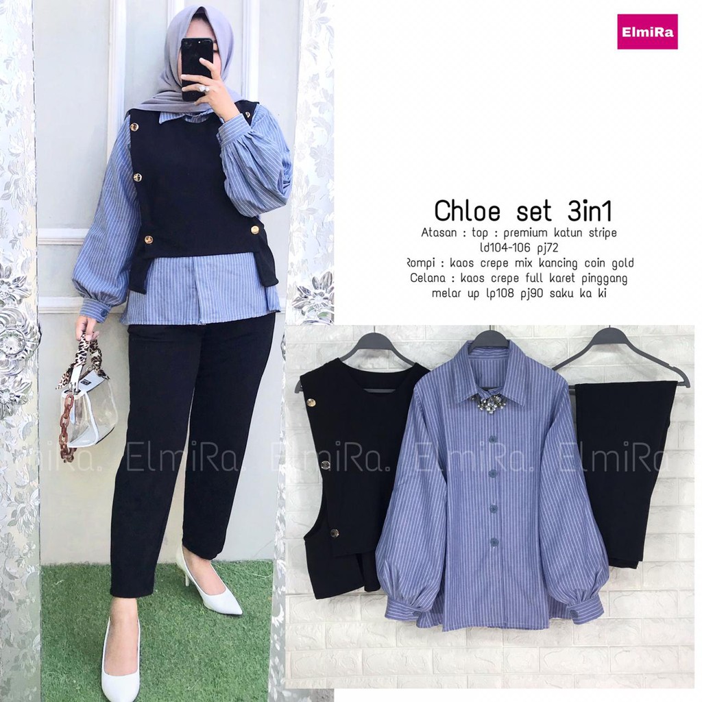 Jual Chloe Set 3in1 By Elmira | Shopee Indonesia