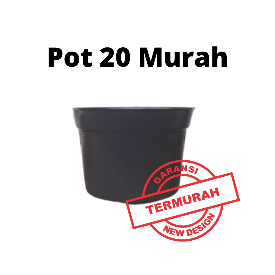 Jual Pot Bunga Hitam 20 cm TERMURAH Pot Tanaman 20cm Hitam Polos LEBAR ...