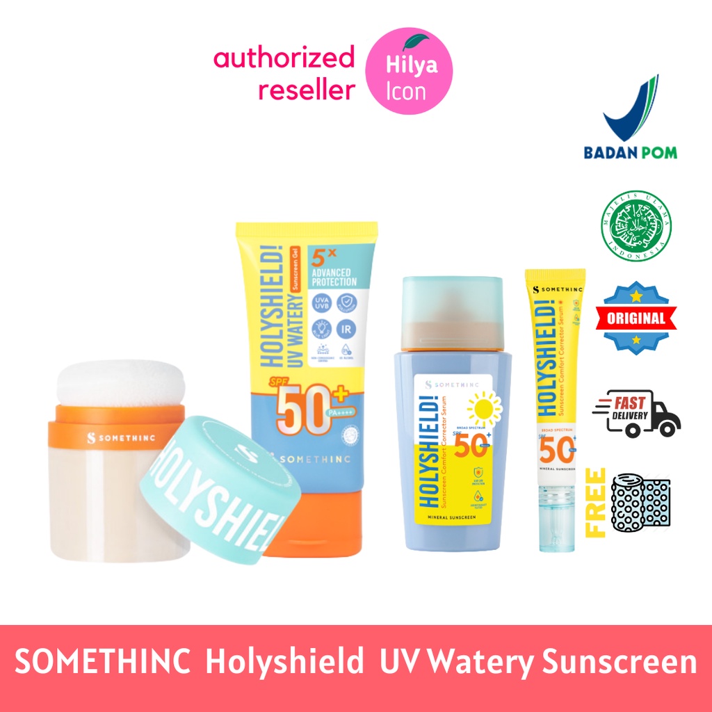 Jual SOMETHINC Holyshield UV Watery Sunscreen Gel SPF 50 PA++++ | Corrector Serum | No Sebum ...