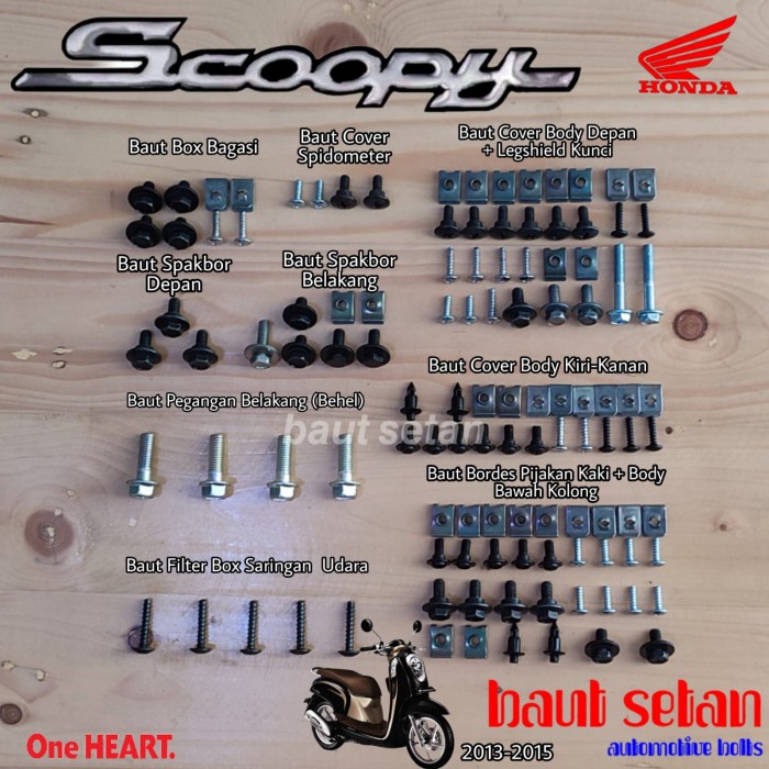 Jual Baut Fullset Body Honda Scoopy F1 2013-2015 / Baut Fullbody Scoopy ...