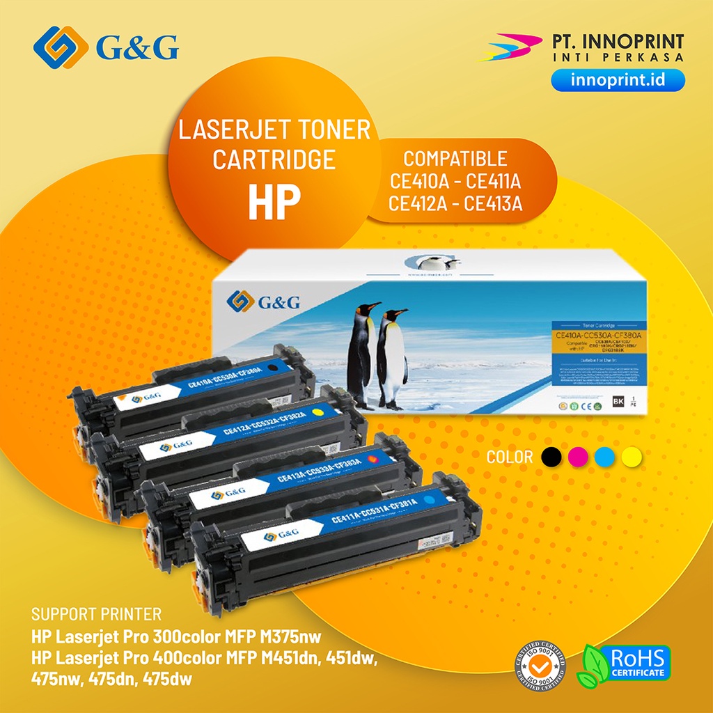 Jual Tinta Laserjet Toner 305 A (CE410-13) CC530A/CF380-3A For HP ...