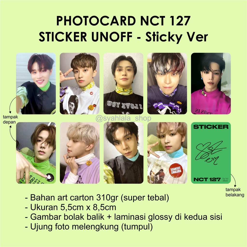 Jual Photocard NCT 127 Sticker Premium Bolak Balik ujung tumpul ...