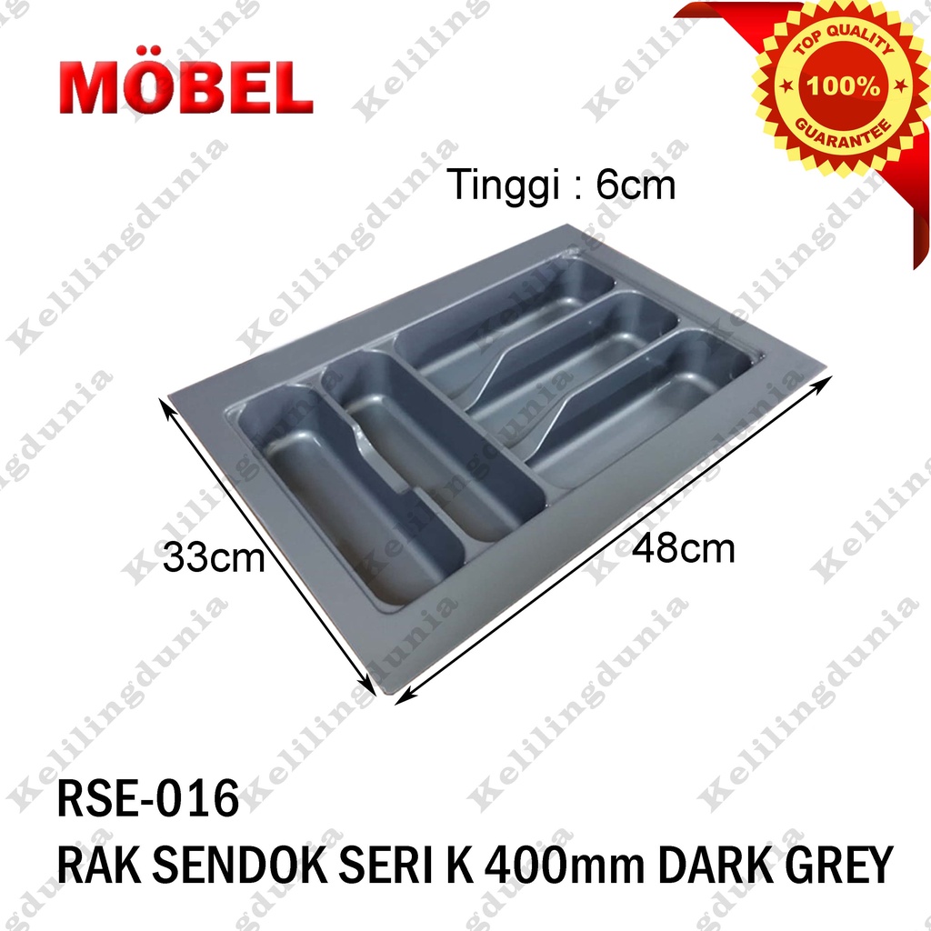 Jual Rak Sendok Garpu Laci 40 CM Plastik MOBEL Seri K Dark Grey Abu ...