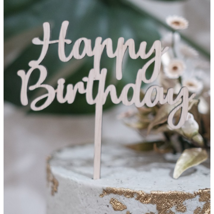 Jual Cake Topper "WOOD" - Berbagai Size / Bisa Custom Tulisan | Shopee ...