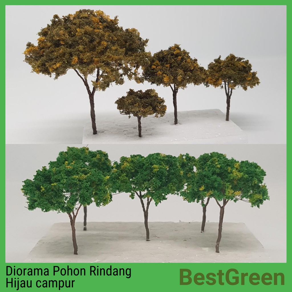 Jual MINIATUR POHON RINDANG WARNA CAMPUR DIORAMA | Shopee Indonesia