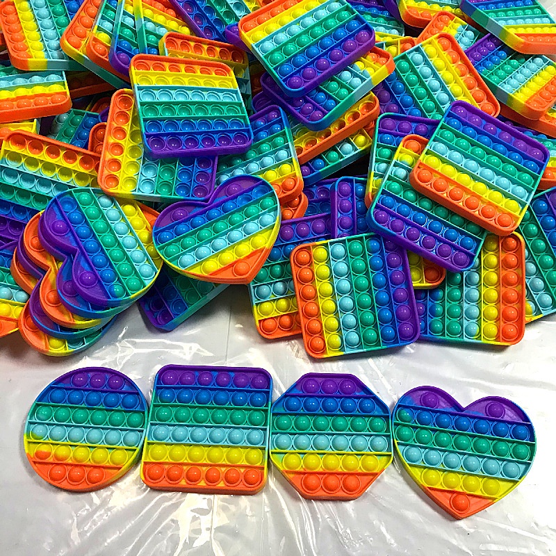 Jual Mainan Anak Pop It Fidget RAINBOW Bubble Push Pop its Fidget Toys ...