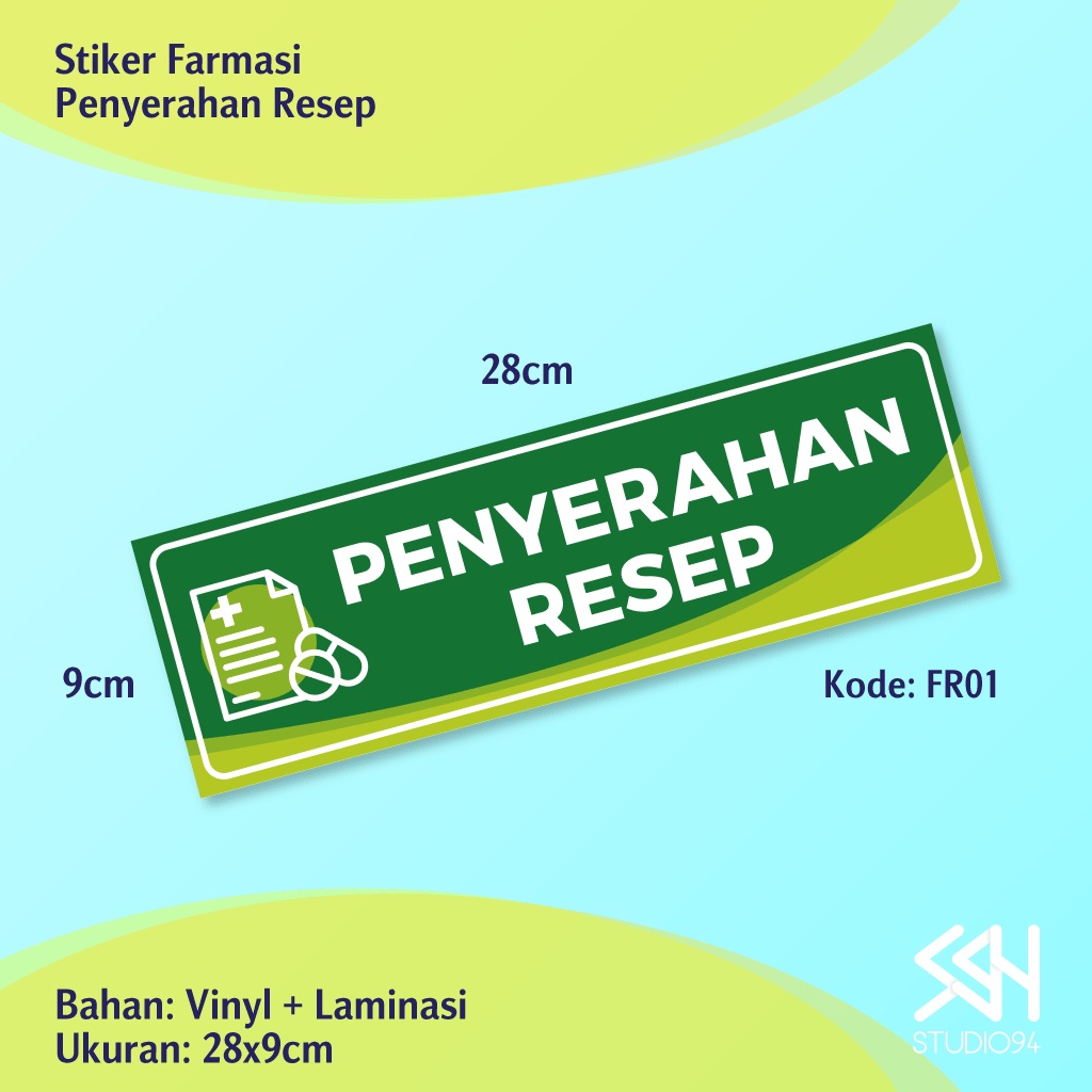 Jual Sticker Sign Farmasi Stiker Penyerahan Pengambilan Resep Obat ...