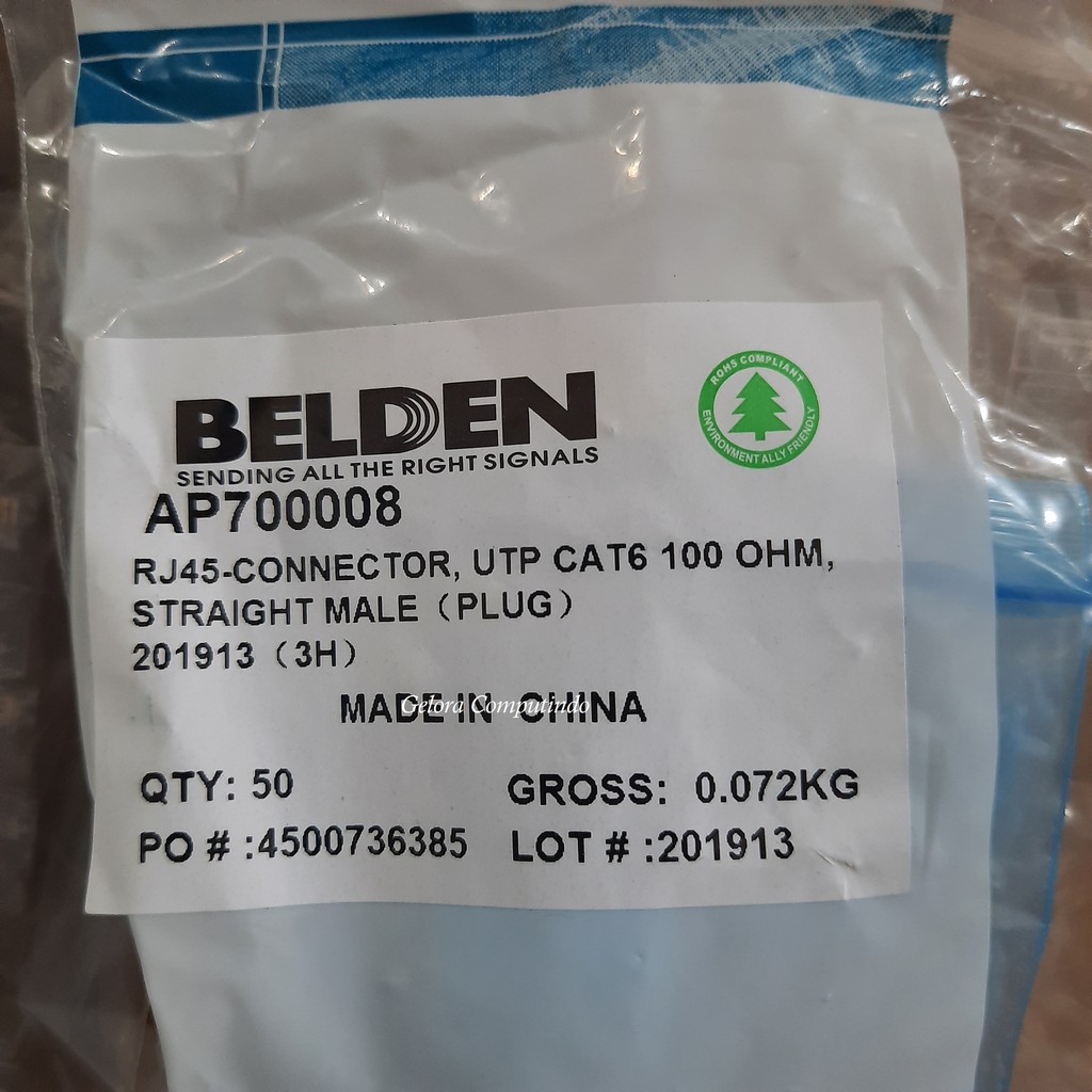 Jual Connector Belden RJ45 CAT6 (50 Pcs) AP700008 Original | Shopee ...
