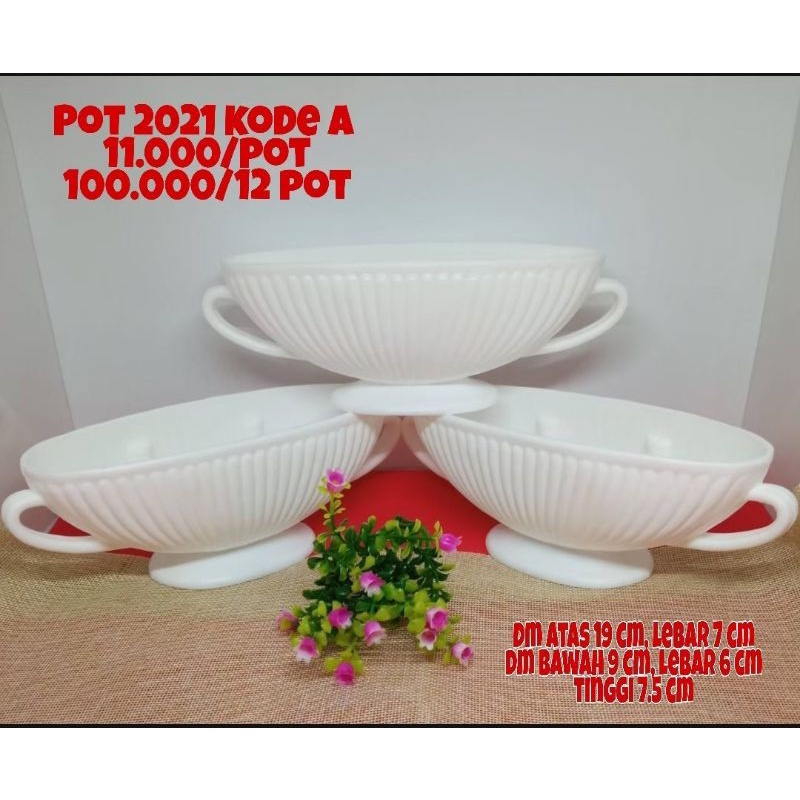 Jual Pot Hias Oval Pot 2021 kode A Pot hias Putih Pot Plastik | Shopee ...