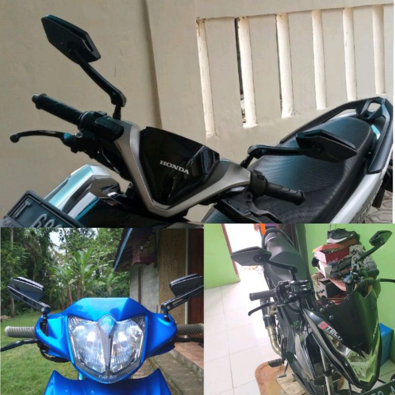 Jual spion KOSO Spion full hitam Universal Semua Motor Honda Yamaha ...